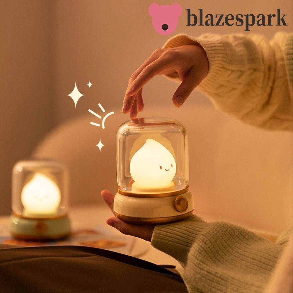 Blazespark ไฟกลางคืน LED, โคมไฟตั้งโต๊ะน่ารักขนาดเล็ก, ลดแสงบรรยากาศการ์ตูนสร้างสรรค์แบบพกพาวัน ...