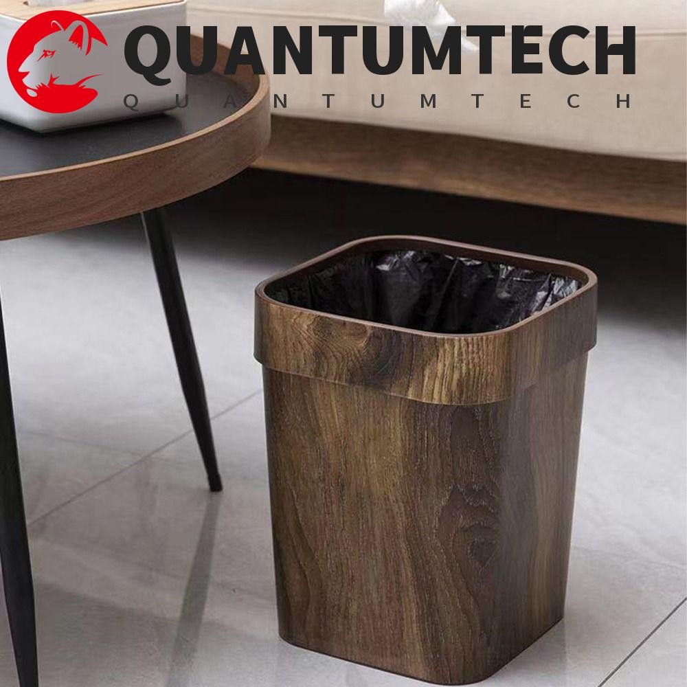 QUANTUMTECH ถังขยะ,พลาสติกสแควร์ตะกร้ากระดาษชําระ,อุปกรณ์ห้องนอนขนาดใหญ่ความจุ Retro Lidless ถัง ...