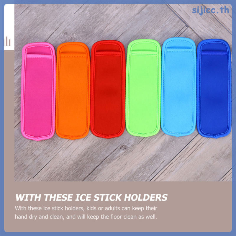 6 ชิ้น Ice Stick ผู้ถือ Ice Stick ฝาครอบ Neoprene Ice Cover แช่แข็ง ...