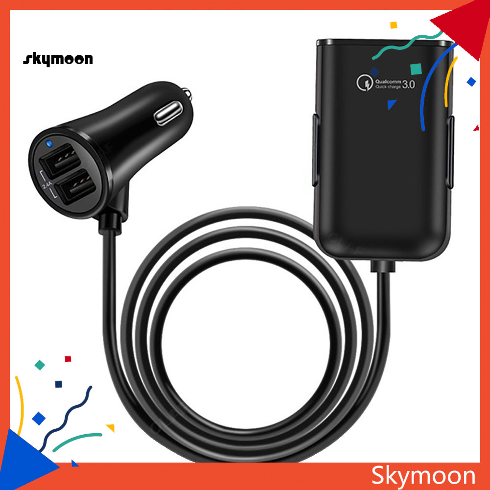 Skym* 4 พอร์ต USB Fast Charging QC30 Car Charger Power Adapter พร้อมสาย ...
