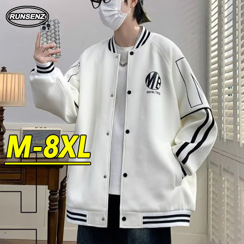 M-8xl เวอร์ชั่นเกาหลี High-end เสื้อกันหนาวผู้ชายลําลองหลวมลายแขนยาว Plus Size Top | Shopee Thailand