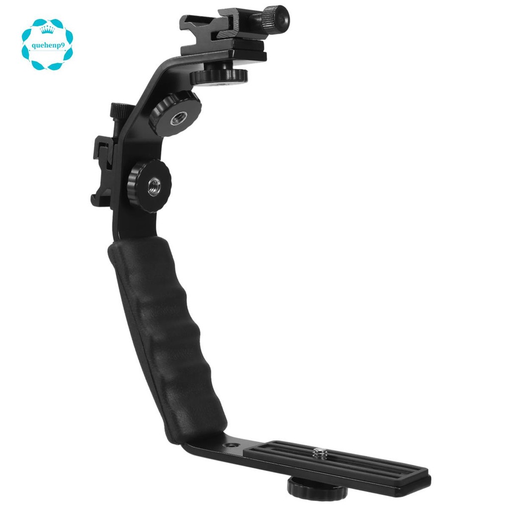 [quehenp9]กล้องL Bracket Mount Video Grip L-Bracket Dual Flash Cold ...