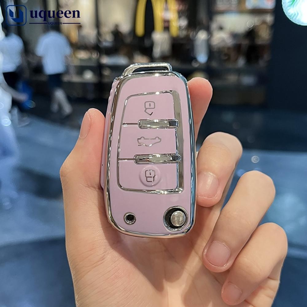 Uqueen รถพับฝาครอบกรณี Shell Fob สําหรับ Audi A1 A3 8P A4 A5 A6 C7 A7 ...