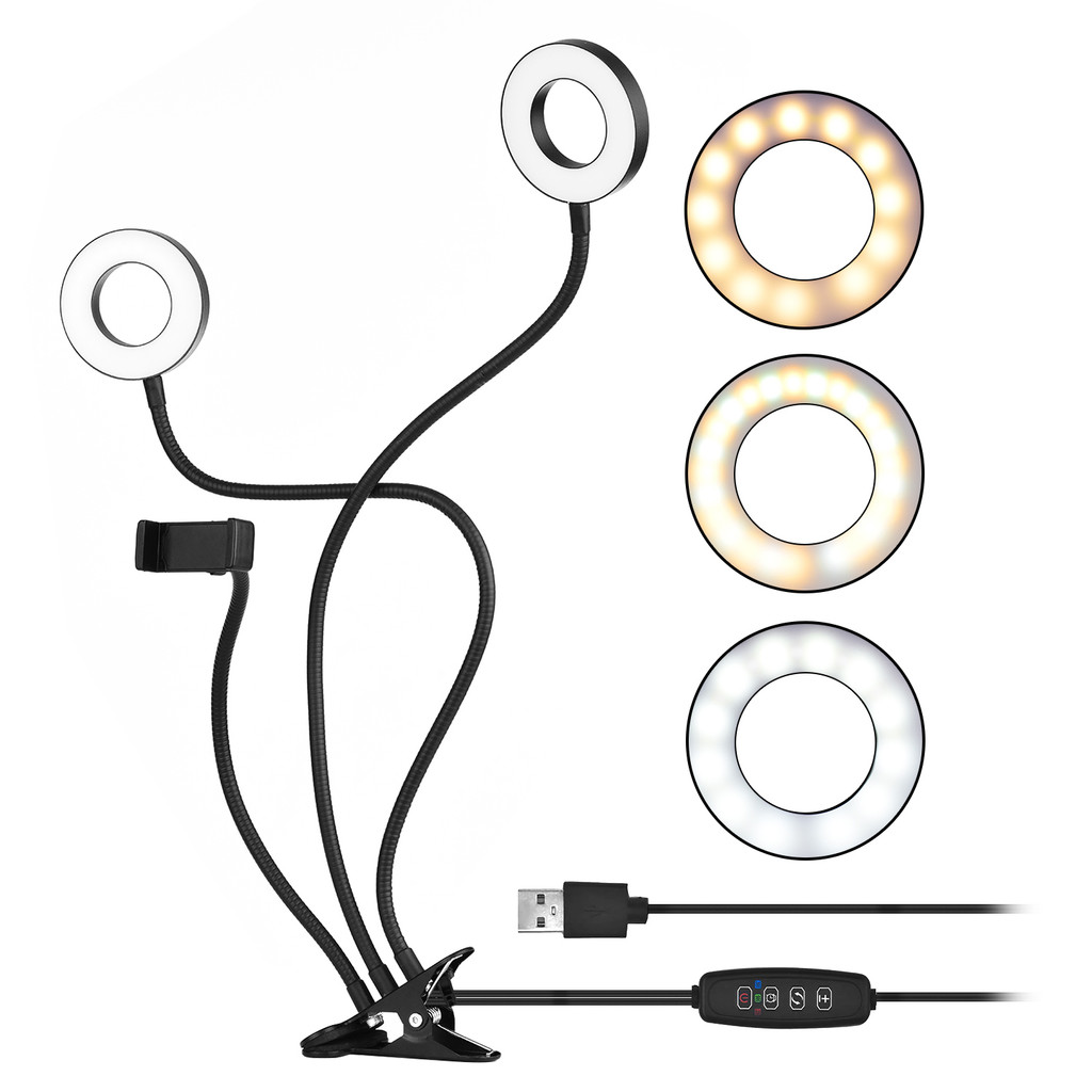 โคมไฟถ่ายภาพ Andoer 3.5 นิ้ว Clip-On Mini USB Ring Light Fill-in โคมไฟ ...