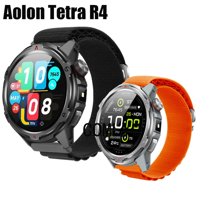 สําหรับ Aolon Tetra R4 สายนาฬิกาอัจฉริยะไนลอนนุ่มกีฬาสายรัดข้อมือเข็ม ...