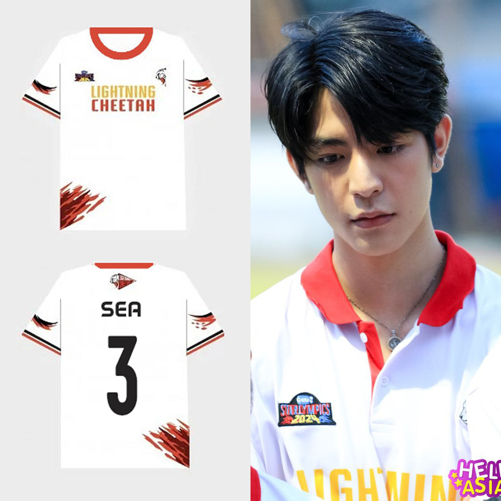 พร้อมสต็อก Lightning CHEETAH Jersey สีขาวลูกเรือคอแขนสั้นทีมสมาชิกย์ ...