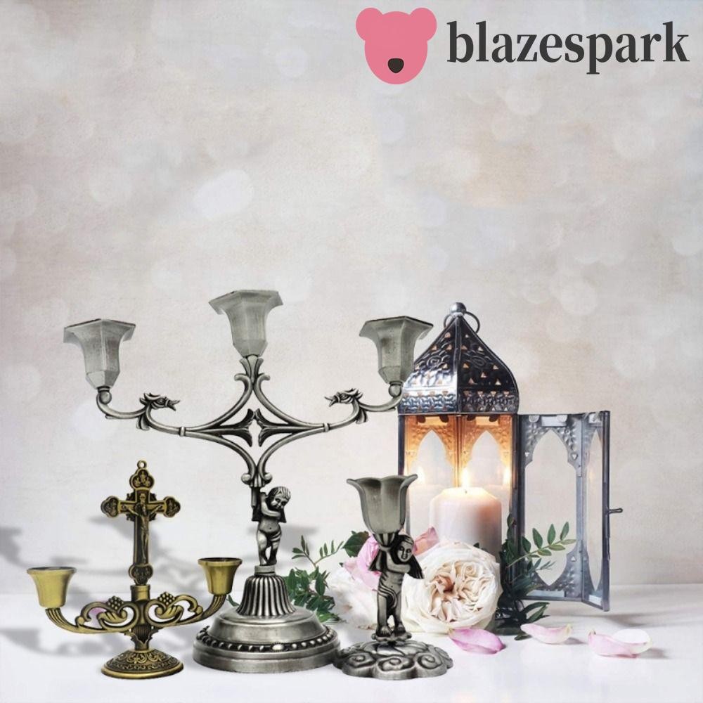 Blazespark เชิงเทียนคริสเตียนพร้อมที่จับคลาสสิก Crucifix ขาตั้งตาราง, Retro พกพาสะดวก Anti-rust ...