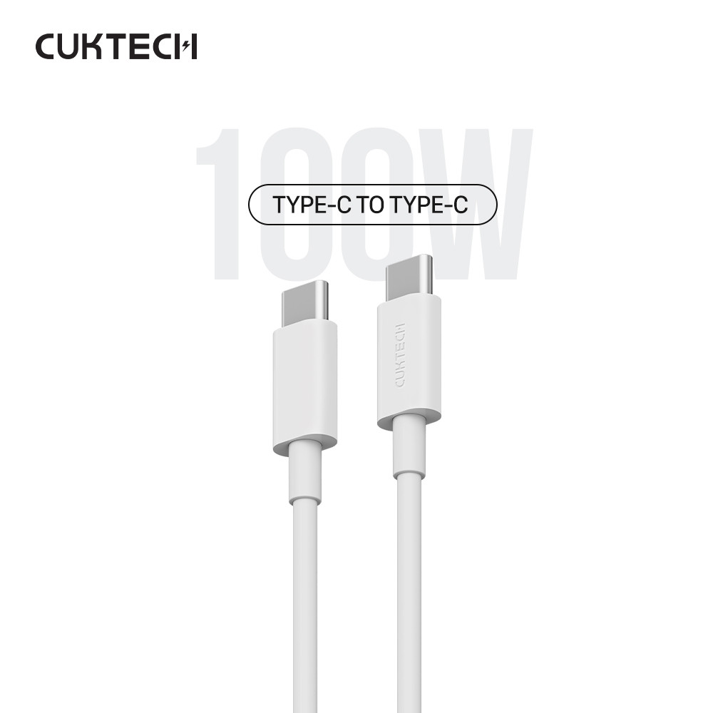 Cuktech Type C ถึง Type C สายเคเบิลข้อมูลชาร์จเร็ว 100W 5A | Shopee Thailand