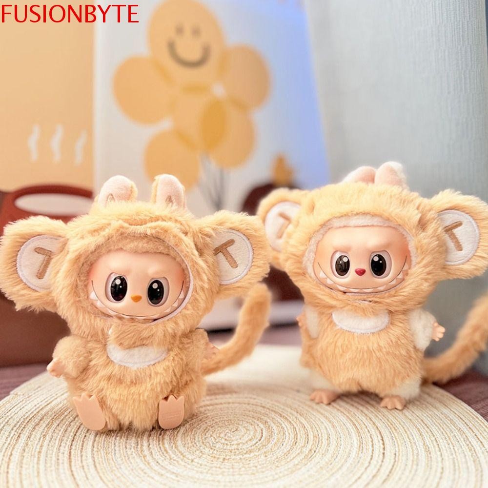 FUSIONBYTE Labubu ตุ๊กตา Bodysuit, Plush Monkey Big Ear & Long Tail นั่ง Labubu Time ผ้า, ชุด ...