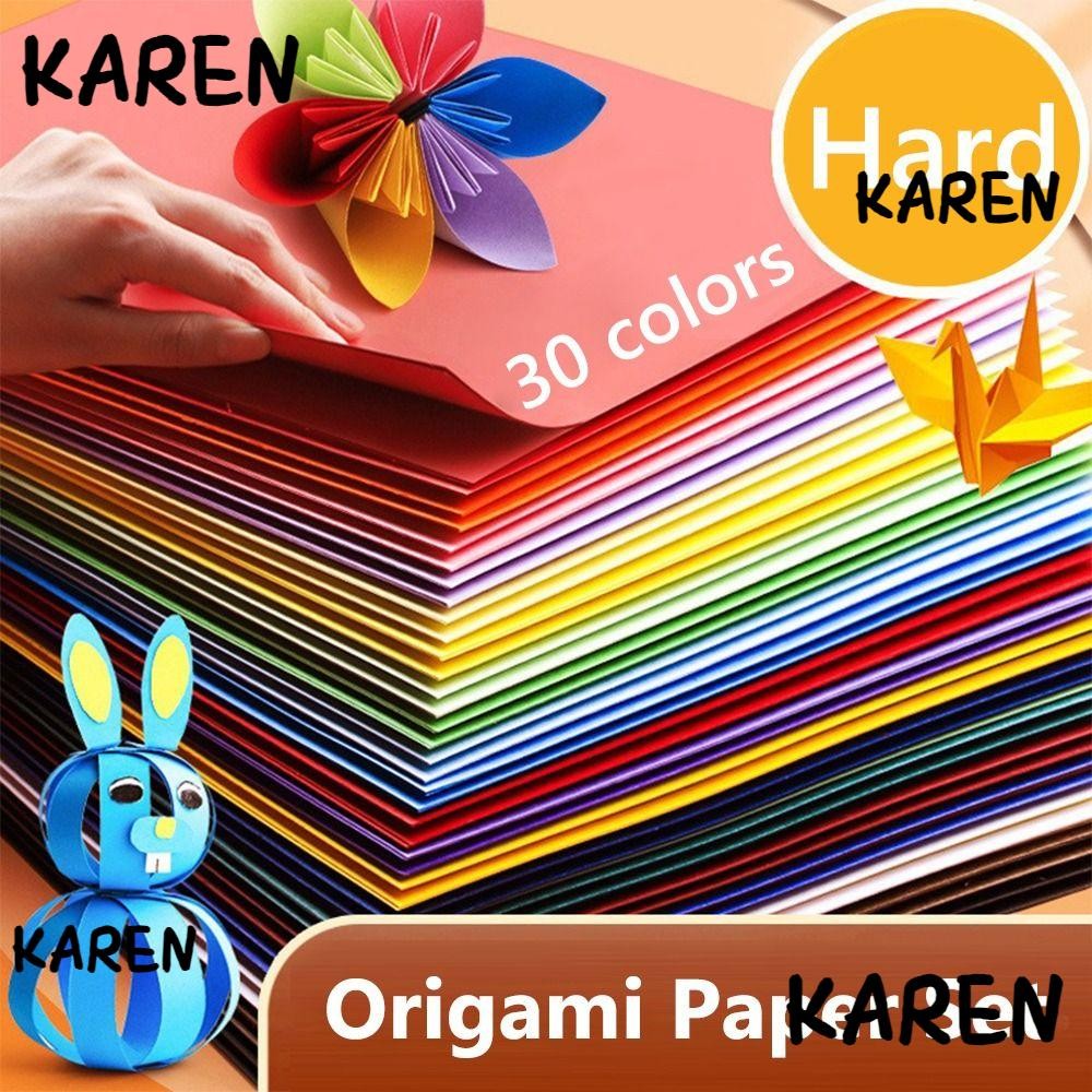 Karen Origami กระดาษ, DIY Handmade 16 K/A4/8 K/A3/4K การ์ดสต็อก, คุณภาพสูงหนา 30 สี 60 แผ่น ...