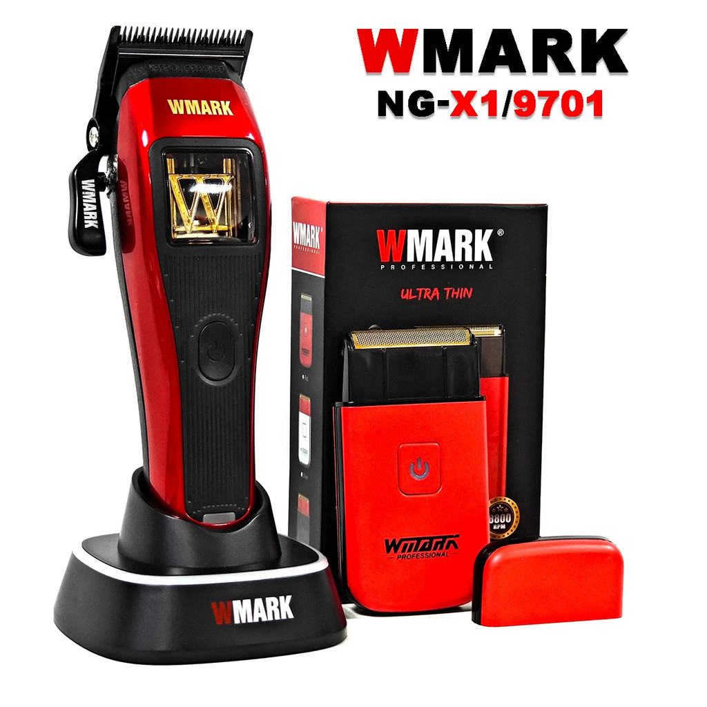 Wmark NG-X1 ปัตตาเลี่ยนผมไฟฟ้ามืออาชีพ 10000rpm 3-cap Gradient Blade ...