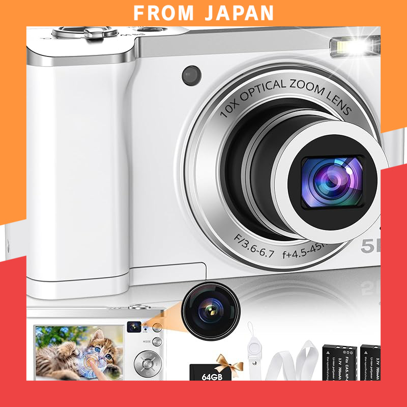 Lecnippy 5K Dual Lens Digital Camera with 10x Optical Zoom and 56MP ...