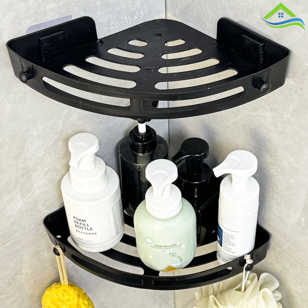 Creative No Drill Triangle Corner Shelf - Space Saving Shampoo Towel ...