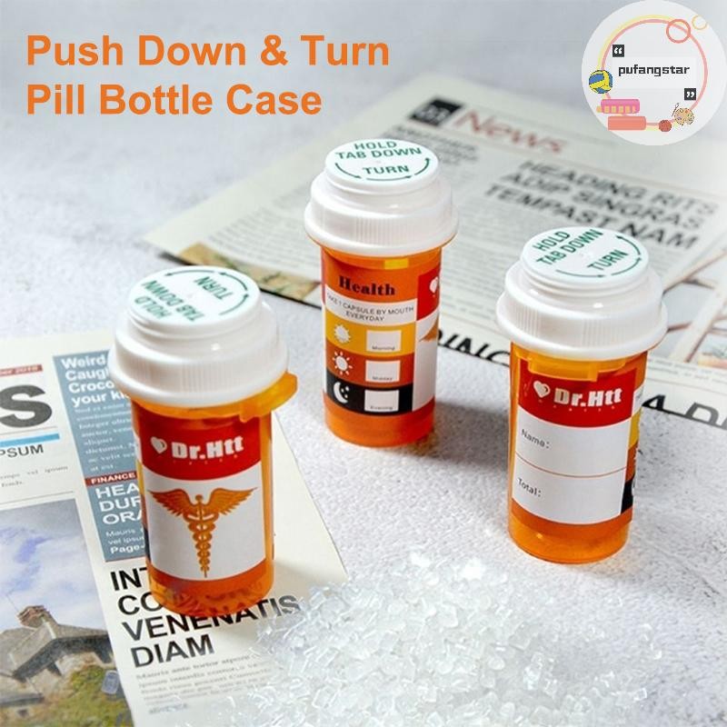 Pufangstar 50ML Push Down & Turn Vial คอนเทนเนอร์กระเป๋าพลาสติก Stash ...