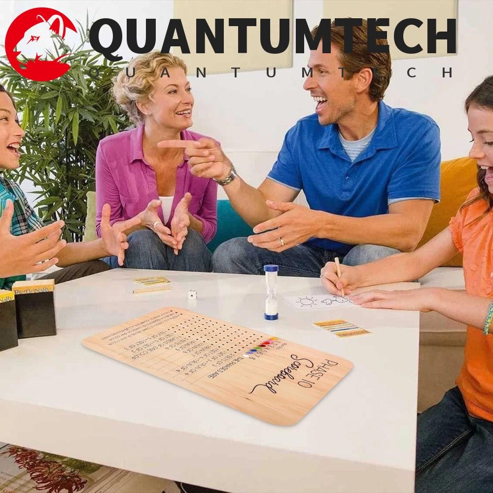 QUANTUMTECH Phase Ten Scorecard, คลาสสิกไม้เฟส 10 Score Board, สนุกรอบ Tracker เกมทนทาน Score ...
