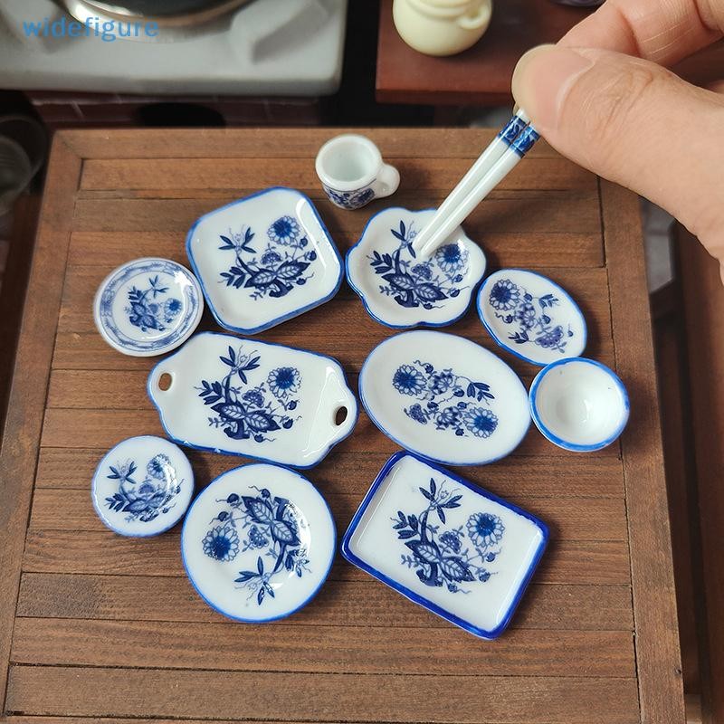 Widefigure 1 ชุด Dollhouse Miniature Tableware Porcelain เซรามิคถ้วยชา ...