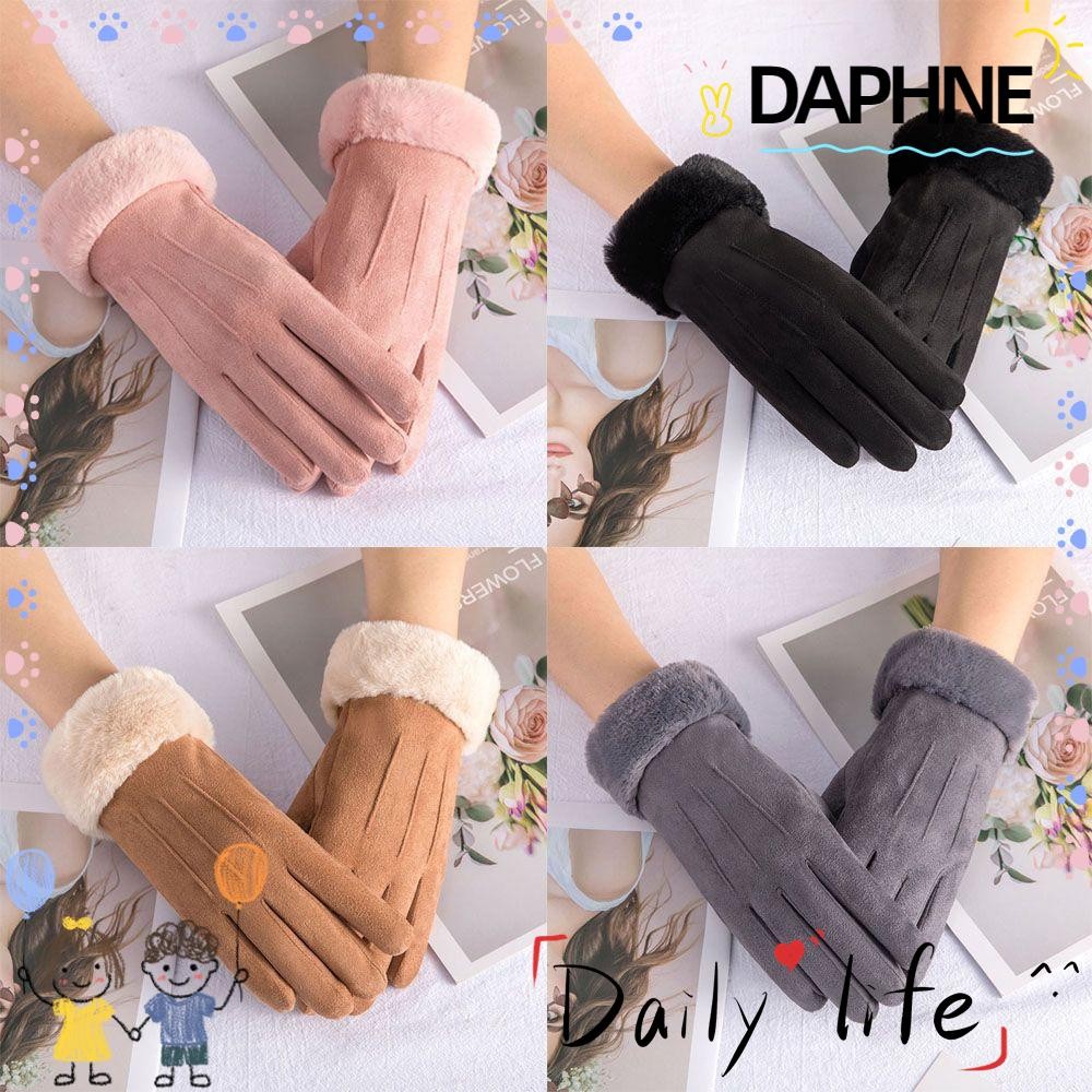 Daphne ถุงมือผู้หญิงน่ารักหน้าจอสัมผัสกีฬากลางแจ้งตุ๊กตาหนา | Shopee ...