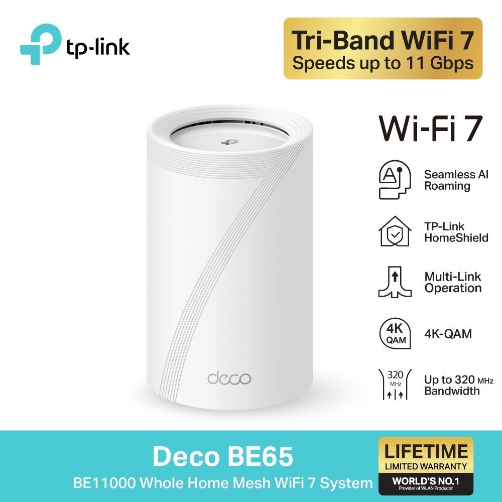 TP-Link Deco BE65 BE11000 Whole Home Mesh WiFi 7 System เราเตอร์ไวไฟ7 ...