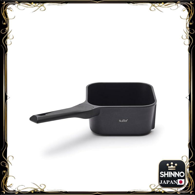 《JAPAN》★Square Fry Pan sutto 16x8cm IH/Gas Compatible Black Deep Type ...