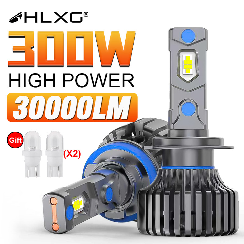 HLXG 300W H7 LED ไฟหน้าหลอดไฟ Canbus 30000LM H1 H4 H11 9012 HIR2 H8 H9 9005 9006 HB3 HB4 High ...