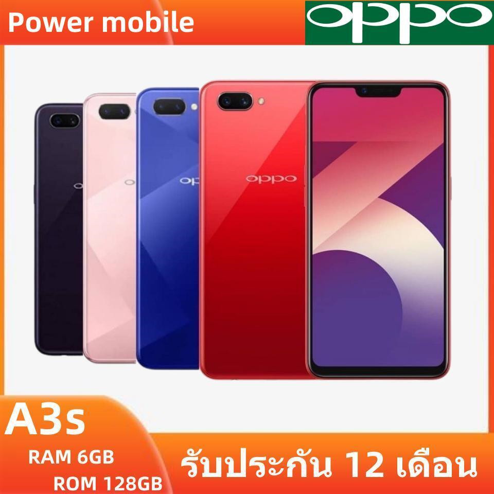 พร้อมส่ง oppo A3s Ram 4GB Rom64GB / 128GB เครื่องแท้ 100% รับประกันร้าน 12 เดือน จอ6.2" รองรับ ...