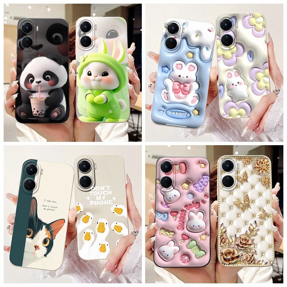 สําหรับ Vivo Y16 กรณี V2204 V2214 ซิลิโคนน่ารัก Panda กระต่ายแมวการ์ตูน ...