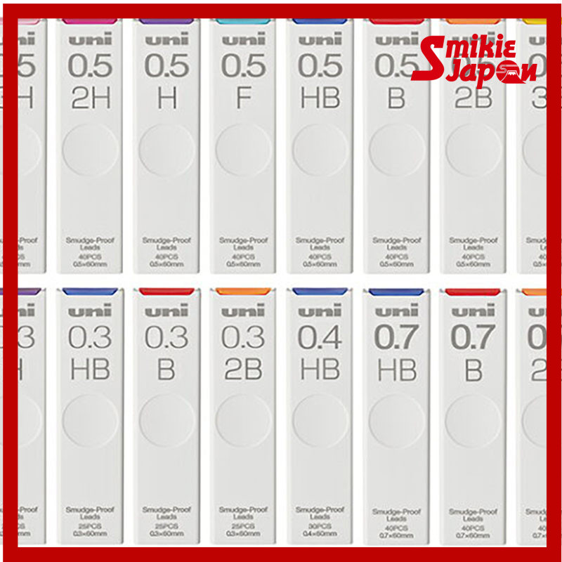 UNI Mechanical Pencil Lead Refills 0.3/0.4/0.5/0.7/0.9mm H HB B 2B Black Direct from Japan ...