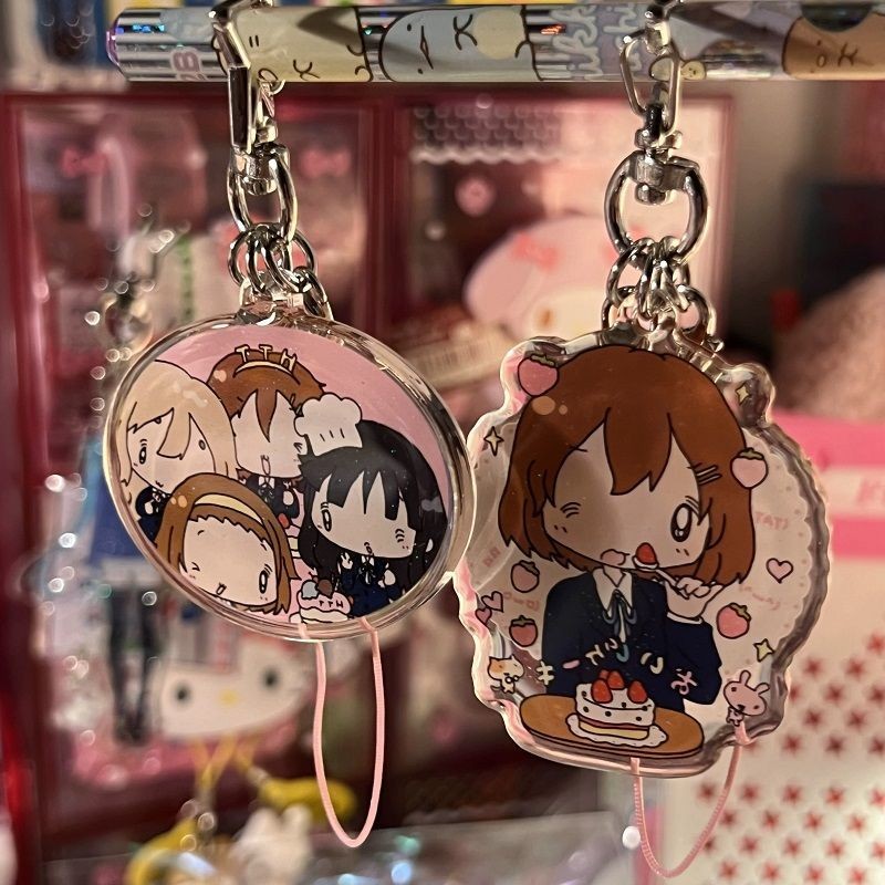 K-on อะนิเมะพวงกุญแจผู้หญิง Hirasawa Yui อะคริลิค Key Chain Man Akiyama ...