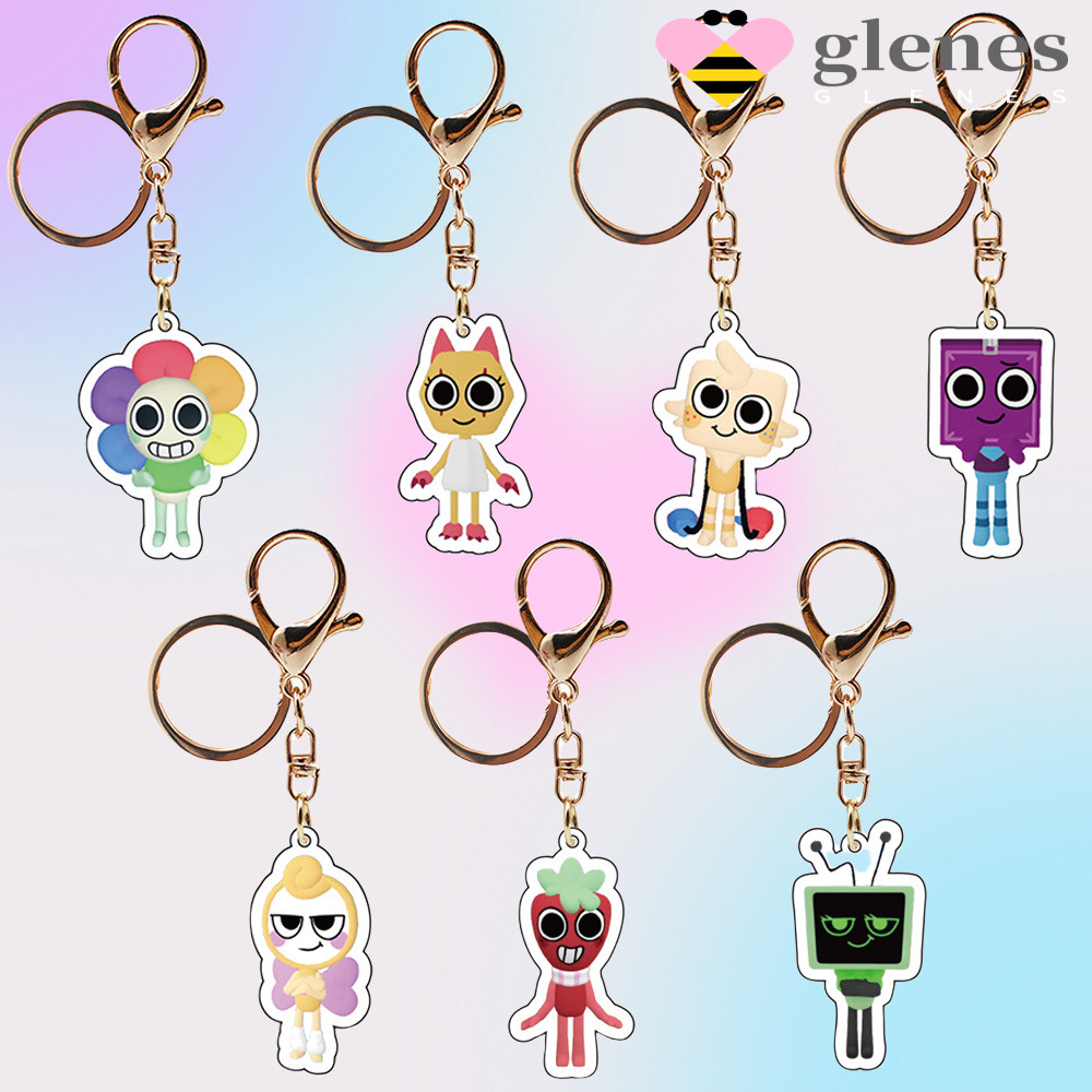 GLENES Game พวงกุญแจโลกของ Dandy, จี้โลก Pebble Dandys ตลก, เศษการ์ตูน ...