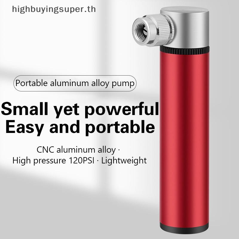 HRTH มินิจักรยานอลูมิเนียมปั๊มแบบพกพามินิแรงดันสูง120PSI จักรยานมือปั๊ม ...