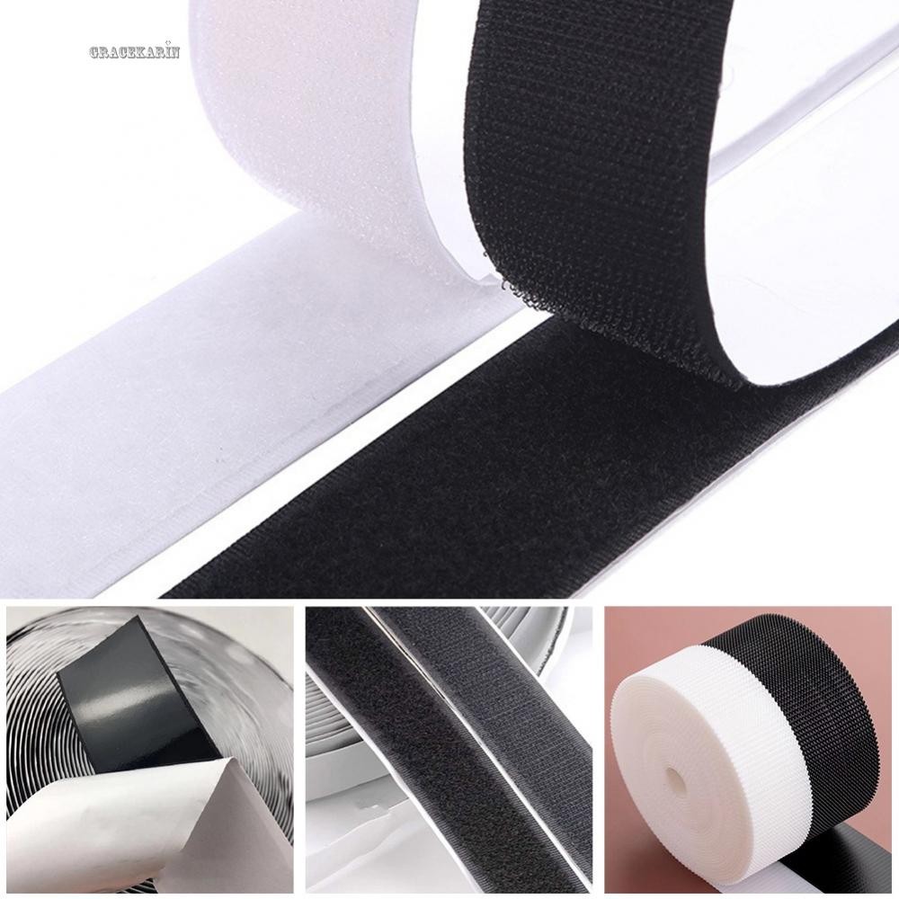 Self-Adhesive HOOK และ LOOP Fastener Tape Sticky Back Black หรือ White ...