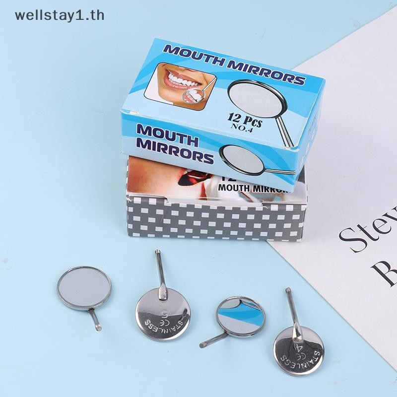 [wellstay1] 12ชิ้น/กล่อง4#5# Exam Mirror Head Mouth Reflector Oral ...
