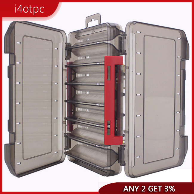 I4otpc เหยื่อกล่องเก็บ Multi-function Double Deck Sided ไม้กุ้งพลาสติกตกปลา Tackle กล่อง ...