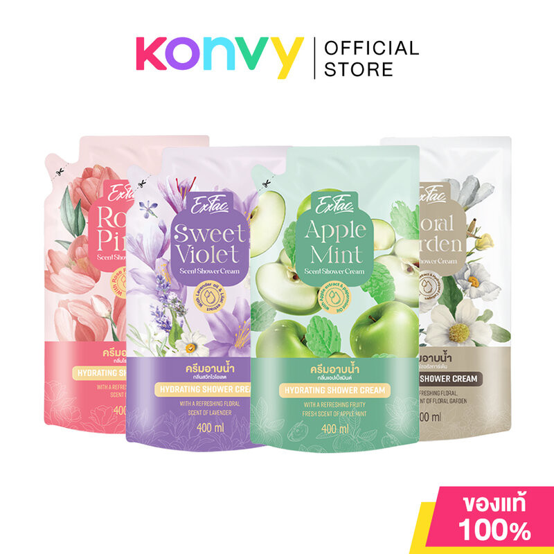 EXFAC Rose Pink Scent Shower Cream Refill 400ml เอ็กซ์แฟค ผลิตภัณฑ์ครีม ...