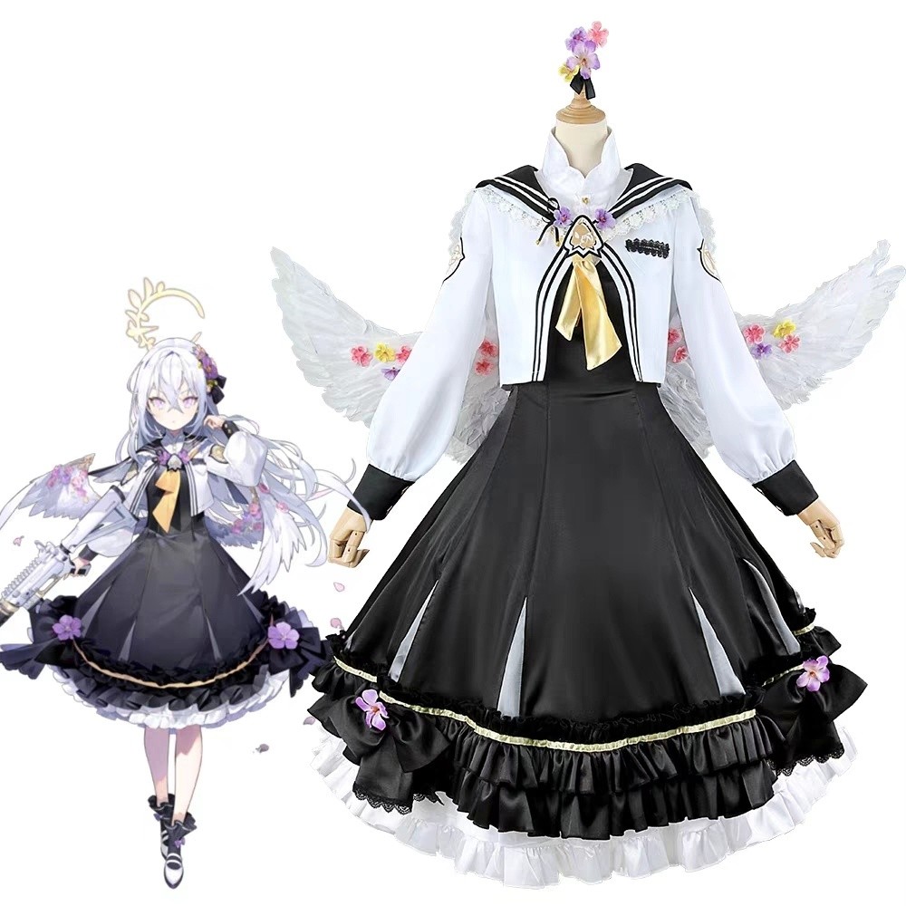 เกม Blue Archive Blue Archive สีขาว Azusa cos เสื้อผ้าผู้หญิงเสื้อผ้า Lolita กระโปรงคอสเพลย์ ...