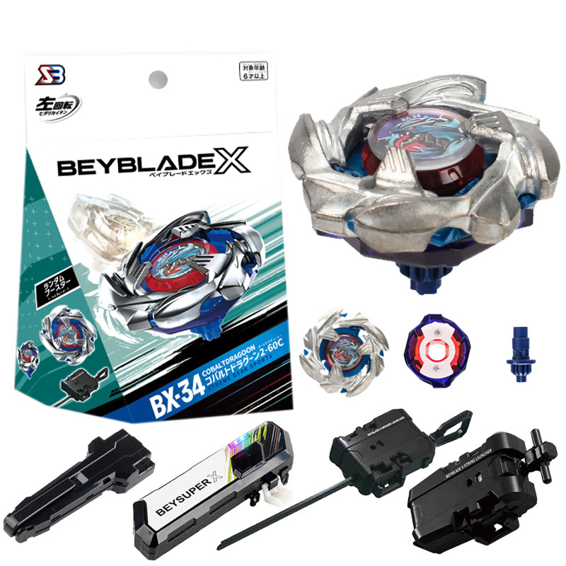 เบย์เบลด X BX-34 Cobalt Dragoon Beyblade Xtreme พร้อม Launcher Led Grip ชุดสําหรับ Beyblade ...
