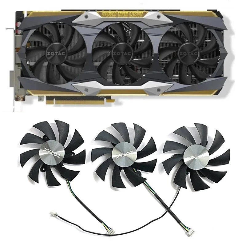 3pcs 85 มม.DC 12V 0.46A GTX 1080Ti GPU Cooler สําหรับ Zotac GTX1080Ti ...