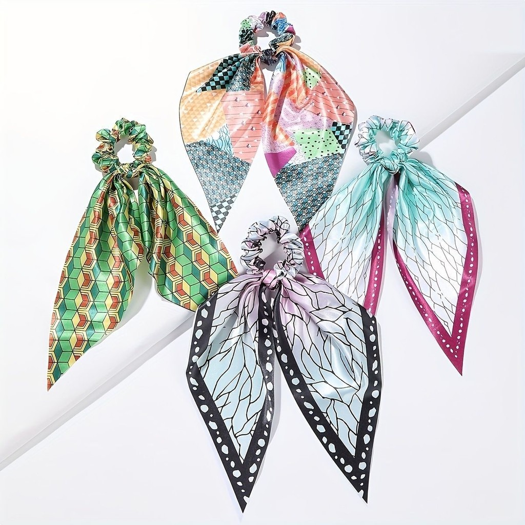 ยางรัดผมอนิเมะ Demon Slayer ยางรัดผมสองมิติ Ins แบบเรียบง่ายรูปผีเสื้อ ...