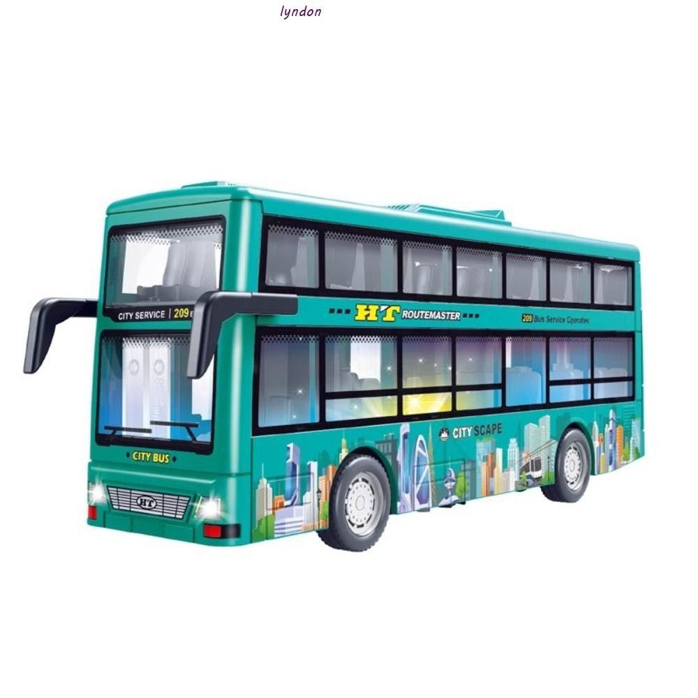 LYNDON Double Decker Bus Model, เพลงเบาเปิดประตูดึงกลับรถของเล่น ...