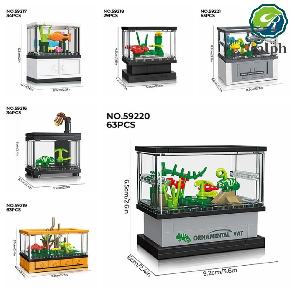 RALPH Micro Fish Tank Series Building Blocks, พลาสติก 6 ตัวเลือก ...