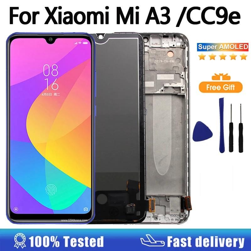Amoled สําหรับ Xiaomi Mi A3 Cc9e จอแสดงผล Lcd พร้อมจอแสดงผลกรอบสําหรับ Mi A3 M1906f9sh M1906f9si ...