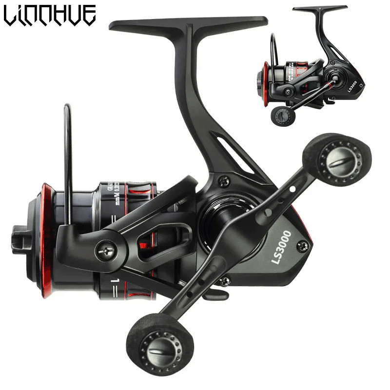 LINNHUE ตกปลา Reel Lure 1000 2000 3000 Spinning Reel Double Grip ลึกตื้น Spool ปลาคาร์พตกปลา ...