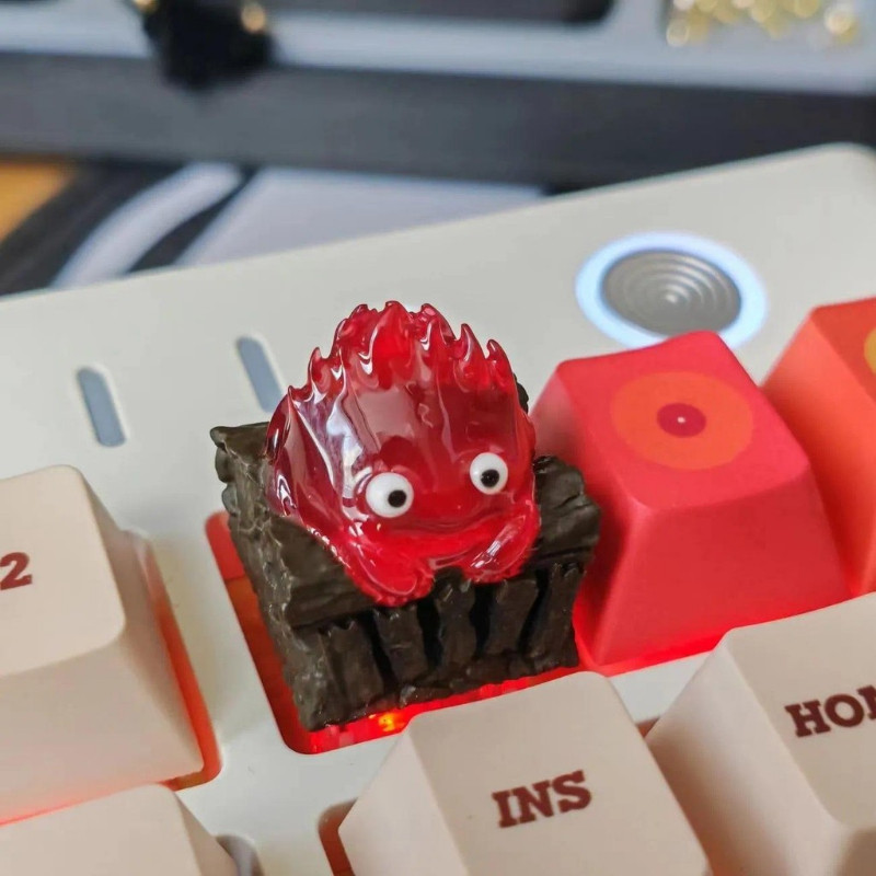 Calcifer Keycap การ์ตูนน่ารัก 3D สร้างสรรค์น่ารัก MX Switch คีย์บอร์ด ...