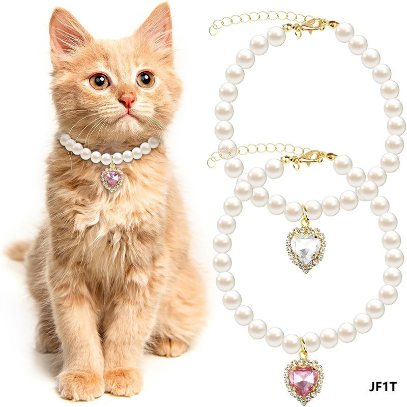 Jf-cat Collar จี้หัวใจสร้อยคอสัตว์เลี้ยงปรับงานแต่งงานสุนัขขนาดเล็ก ...
