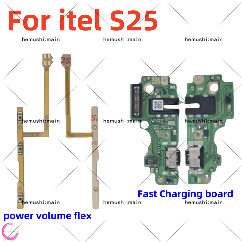 For itel S25 Power Volume Flex Button Switch USB Charger ชาร์จพอร์ต ...