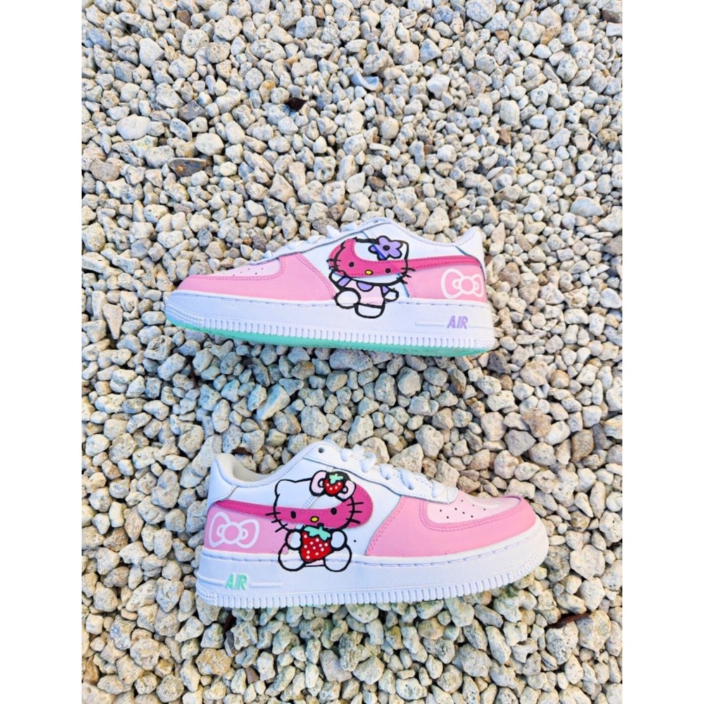 Hello Kitty Nike Air Force 1 07 Custom / Girls Gs ผู้หญิงผู้ชาย AF1 ...