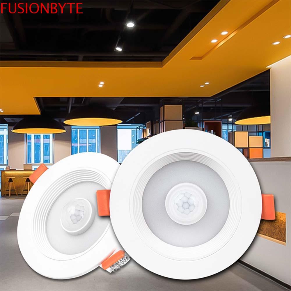 Fusionbyte ดาวน์ไลท์ LED รอบ 220V ไฟในร่ม PIR Sensor Motion โคมไฟเพดานฝังฝ้า | Shopee Thailand