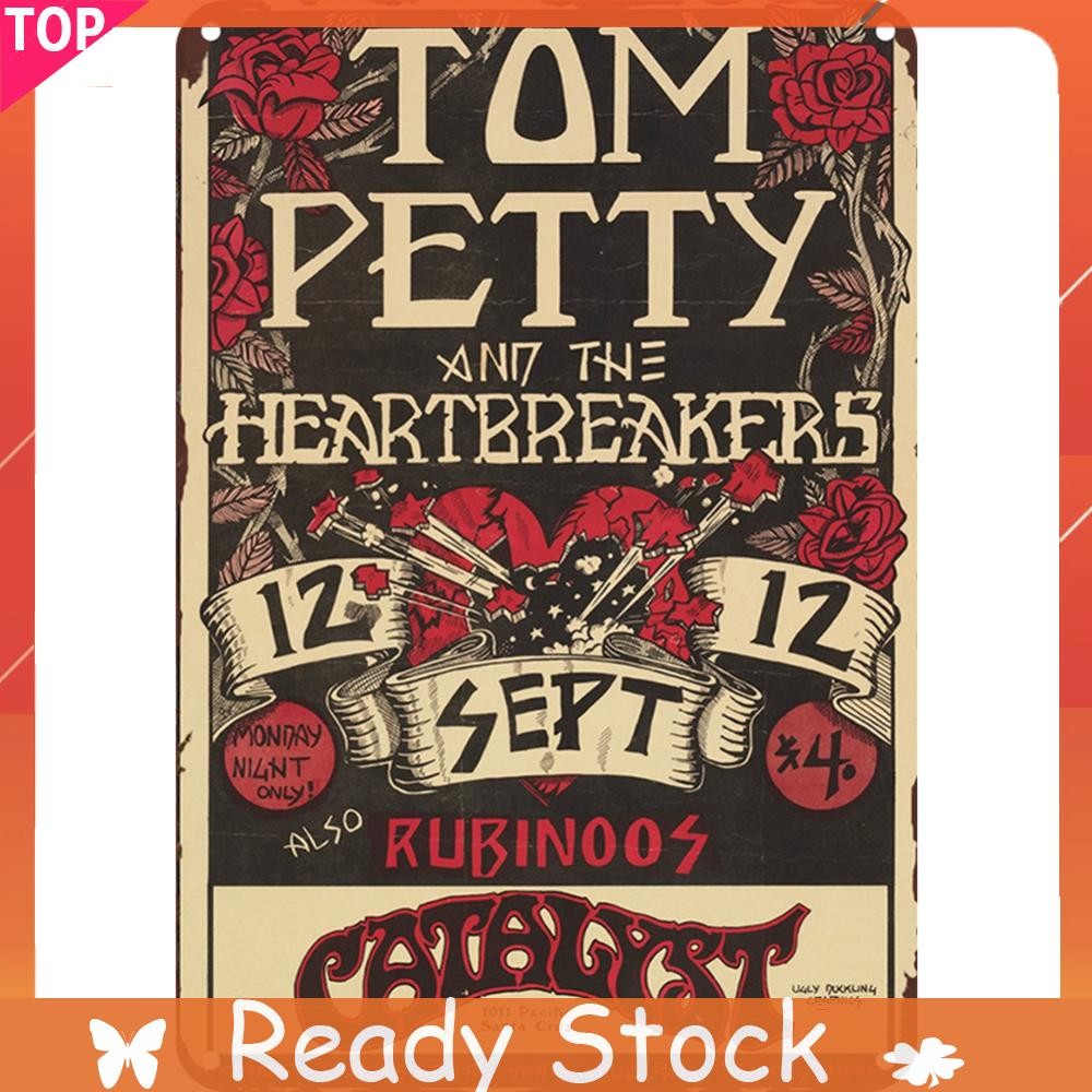 Vintage Metal Tom Petty Tin Sign ภาพวาดเหล็กสี่เหลี่ยม Wall Bar ...