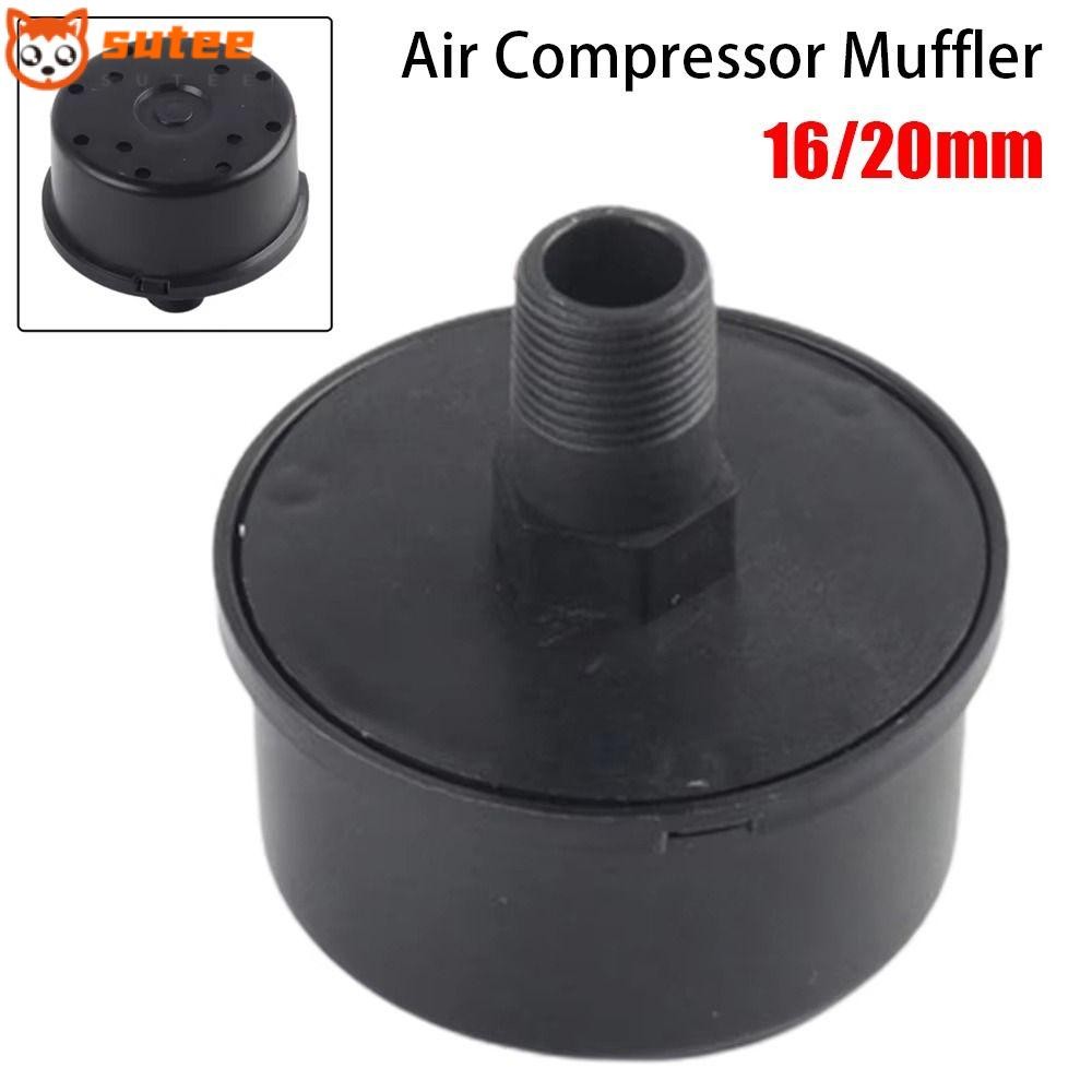 Suteee 1 ชิ้น Air Compressor Muffler, 16/20 มม.สีดํากรอง Silencer, ทน ...