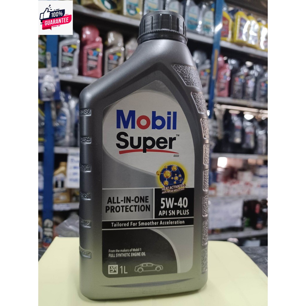 น้ำมันเครื่องMobilSuper3000สังเคราะห์แท้เอร์5W-30,5W40เนซิน1L | Shopee Thailand